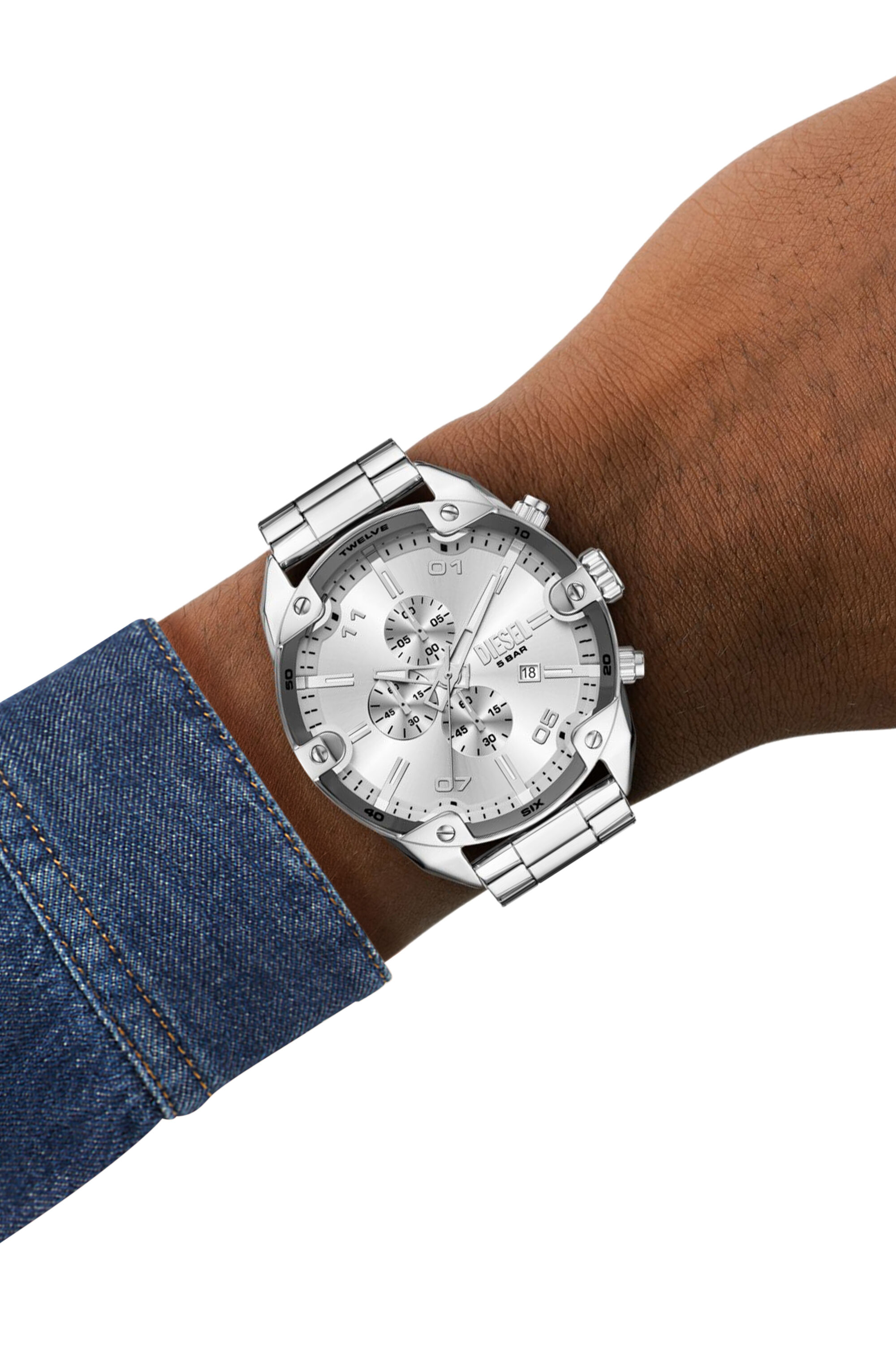 Men's Spiked stainless steel watch | Silver | Diesel Men's Spiked stainless steel watch | Silver | Diesel